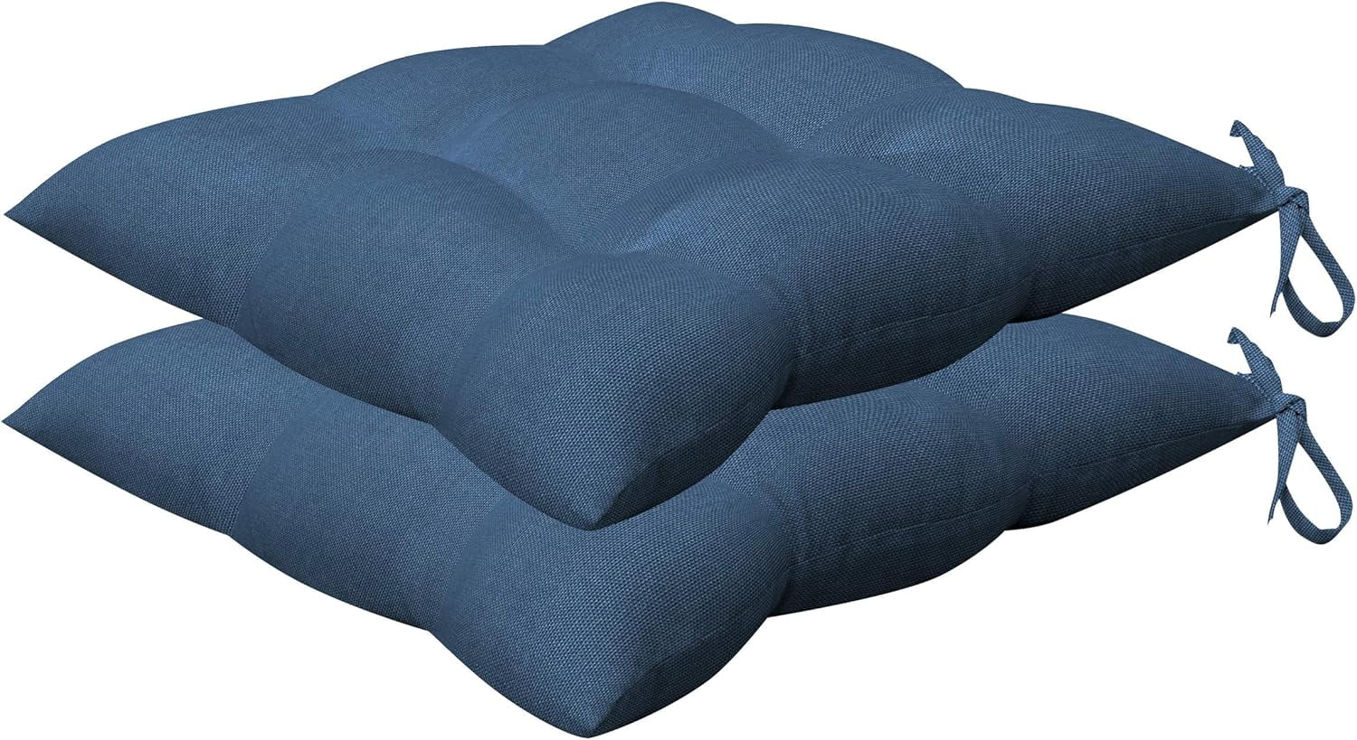 KYUTR Indoor/Outdoor Textured Solid Pacific Blue Square Tufted Seat ...