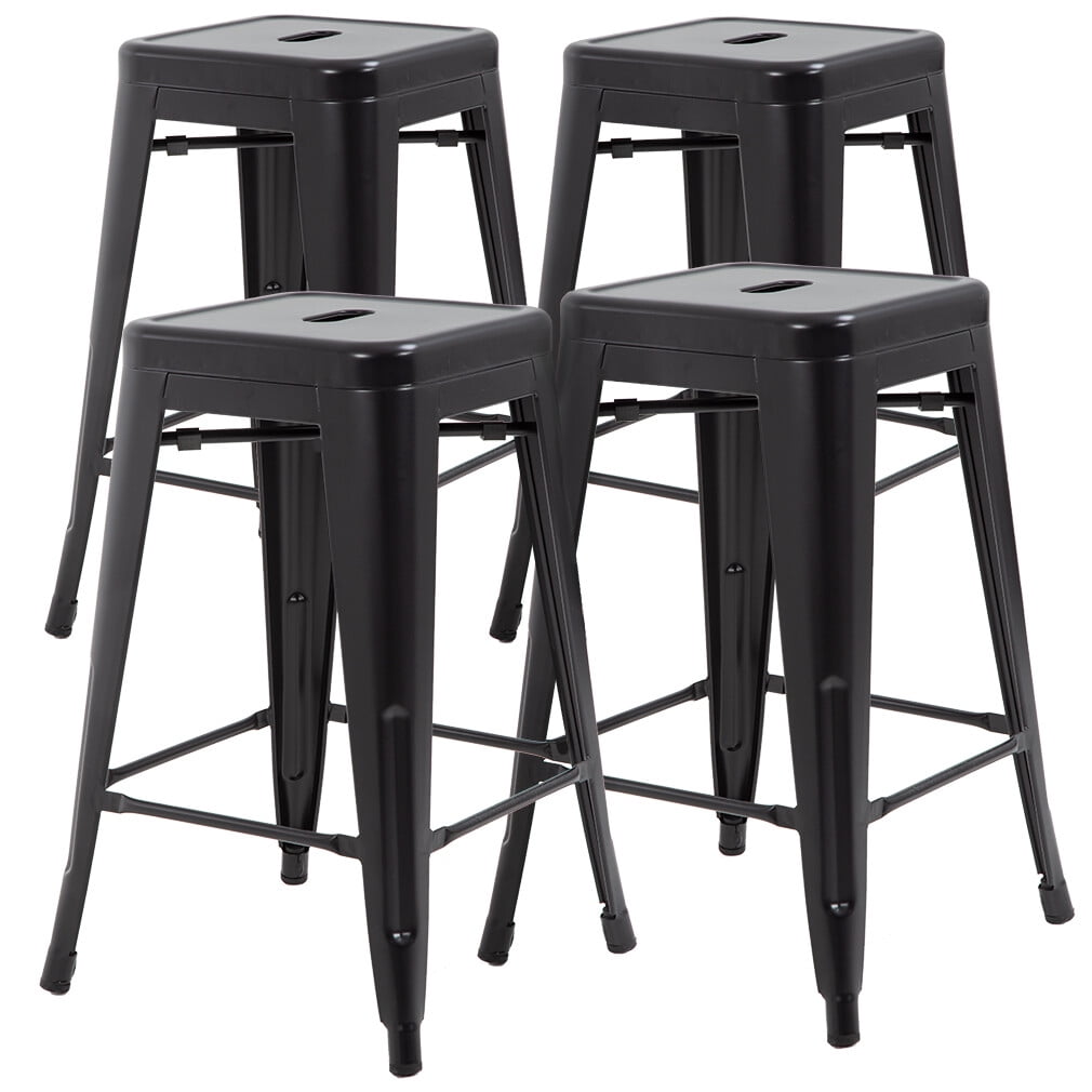 KYUTR Metal Bar Stools Indoor Outdoor Stackable Barstools Modern Style ...