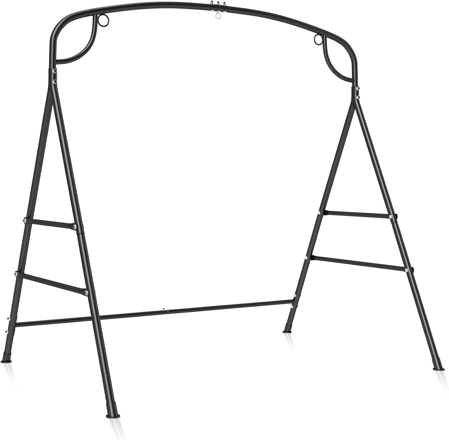 KYUTR Metal Swing Frame, Porch Swing Stand with Extra Side Bars, 3-Ring ...