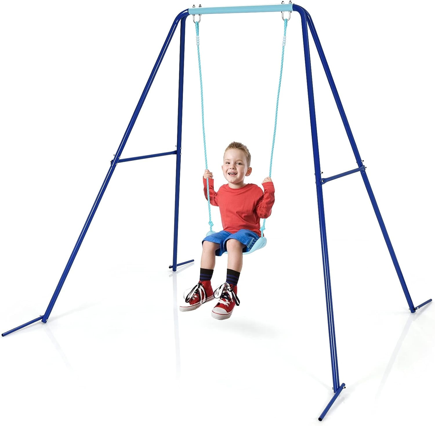 KYUTR Metal Swing Frame Set, Heavy Duty A-Frame Toddler Swing Stand ...