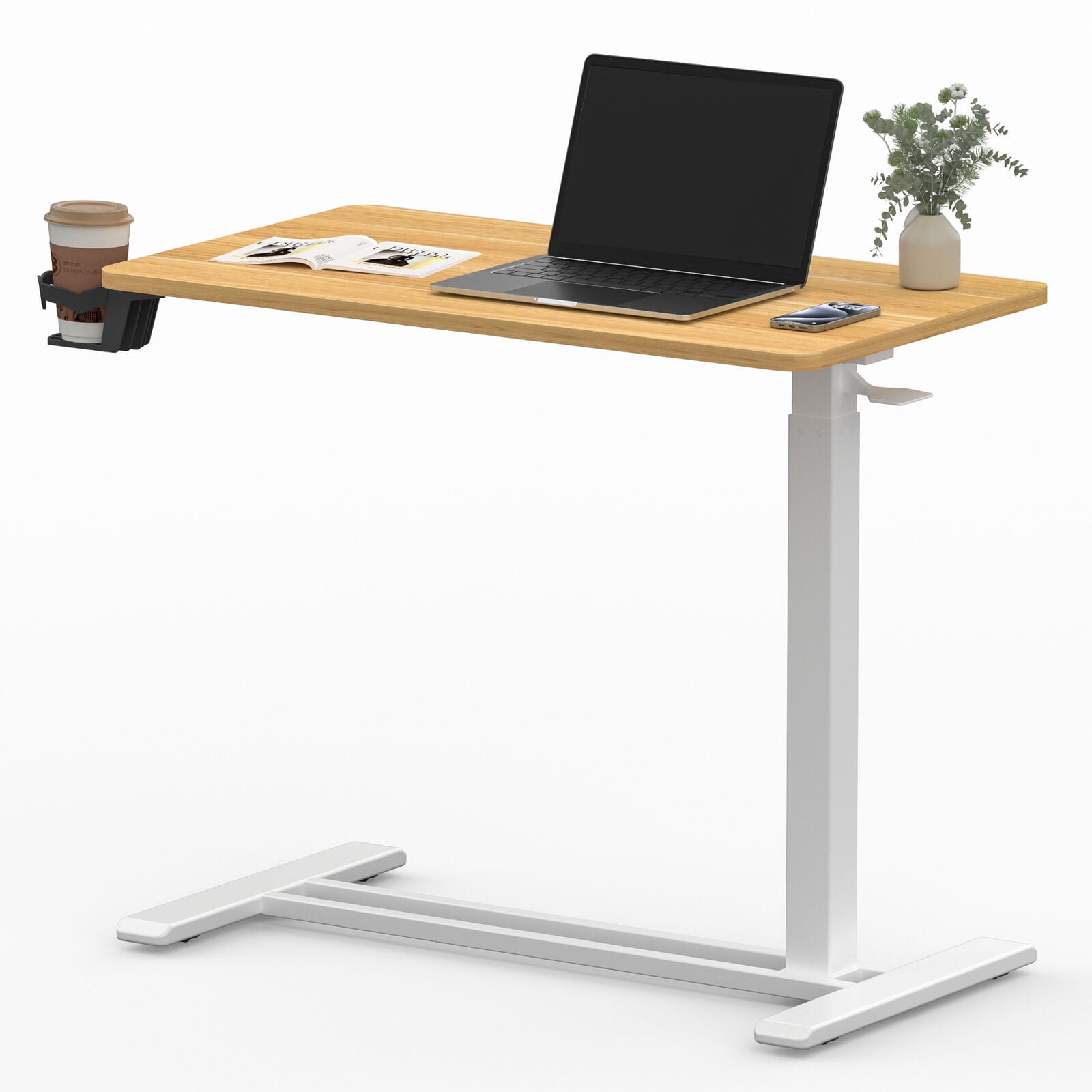 KYUTR Mobile Standing Desk with Wheels Pneumatic Laptop Desk Rolling ...