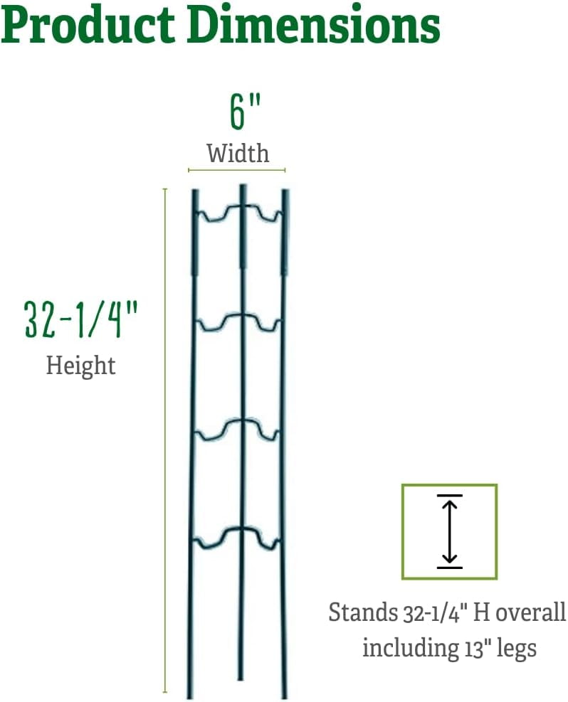 KYUTR Pepper and Eggplant Garden Stakes | Upright Metal Vegetable Plant ...