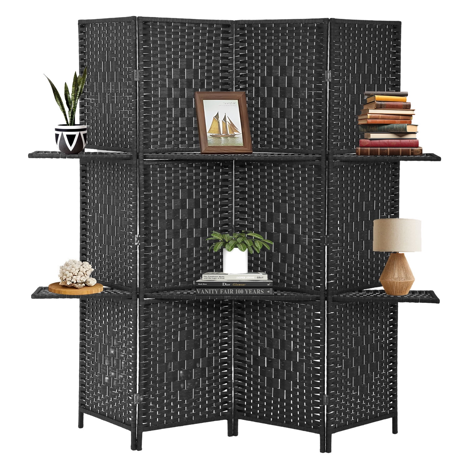KYUTR Room Divider Room Screen Divider Wooden Screen Folding Portable ...