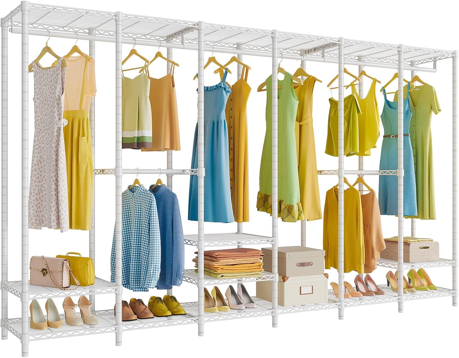 KYUTR V60 Extra Large Clothes Rack Portable Closet Rack Freestanding ...