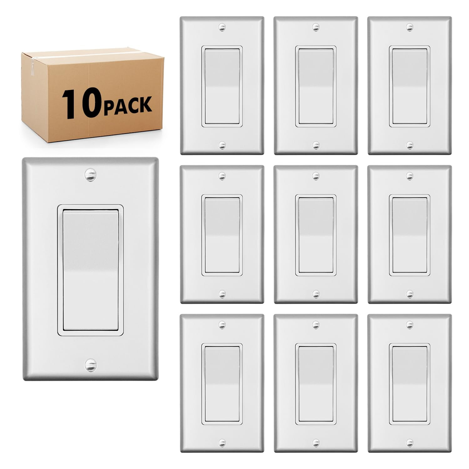 KYascend Single Pole Decorator Wall Light Switch, Paddle Rocker ...