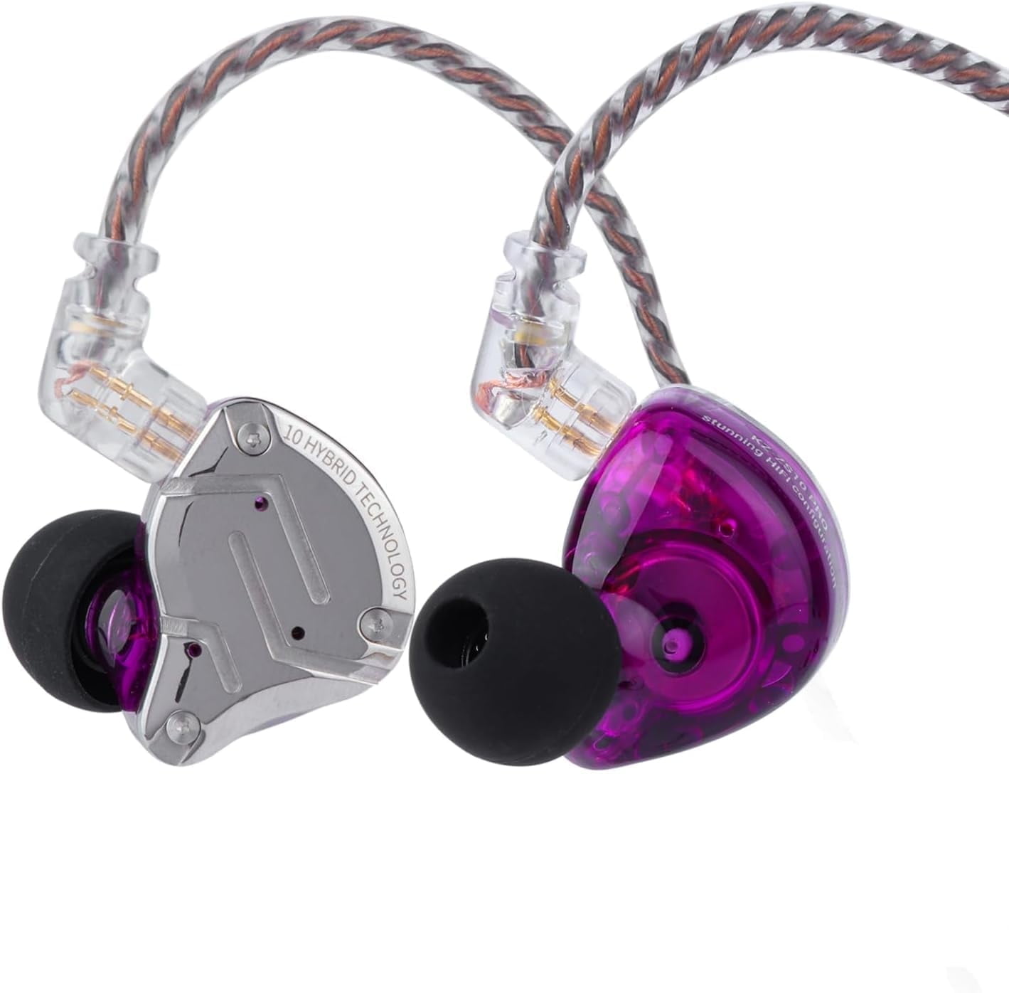 KZ ZS10 Pro 4BA+1DD 5 Driver in-Ear HiFi Metal Earphones with Stainless ...
