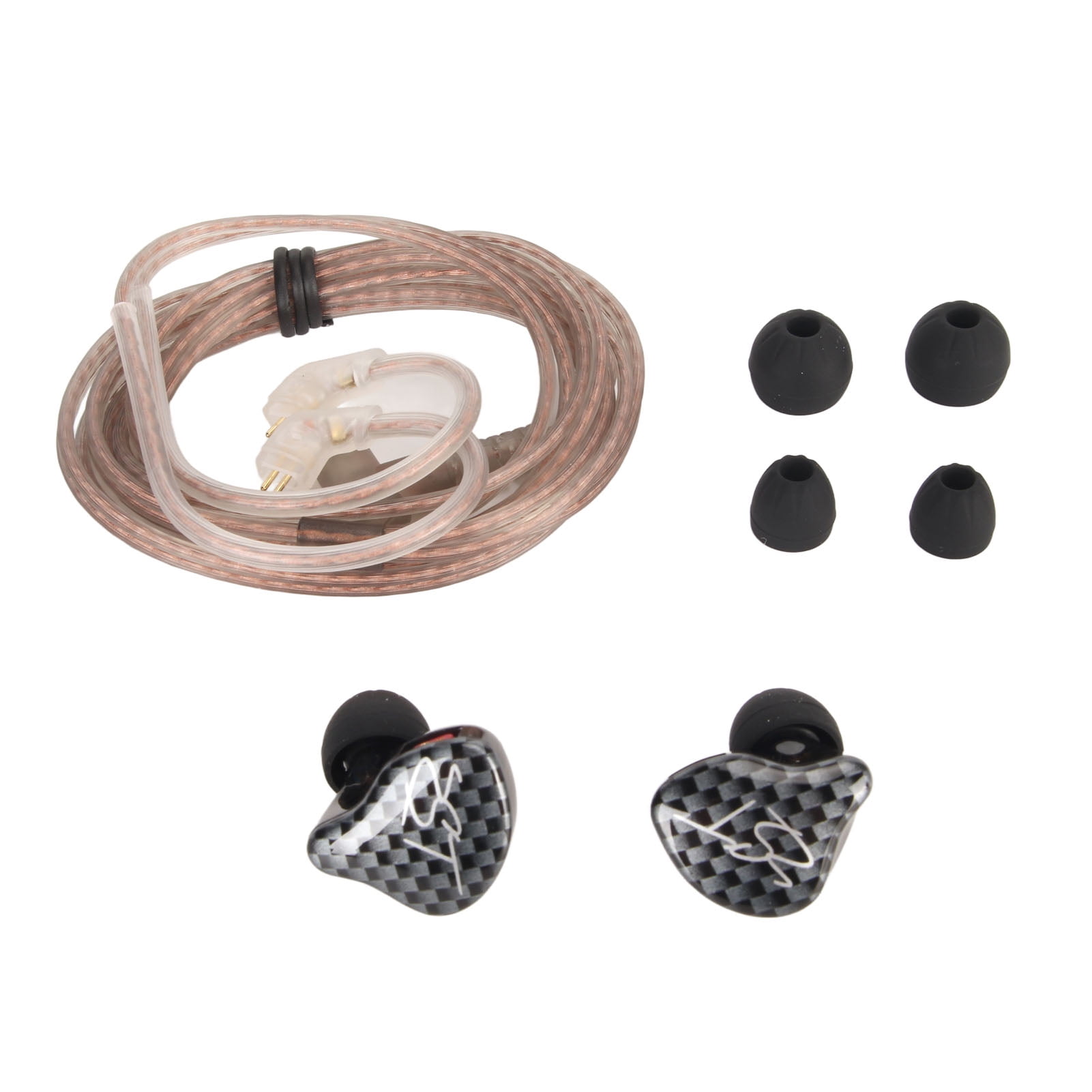 KZ ZST Monitor Earbuds 3.5mm Right Angle Plug Noise Canceling 1BA 1DD ...