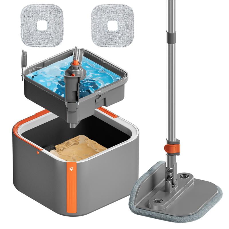 KZKR Upgrade Spin Mop and Bucket with Detachable Inner Bucket, Portable ...