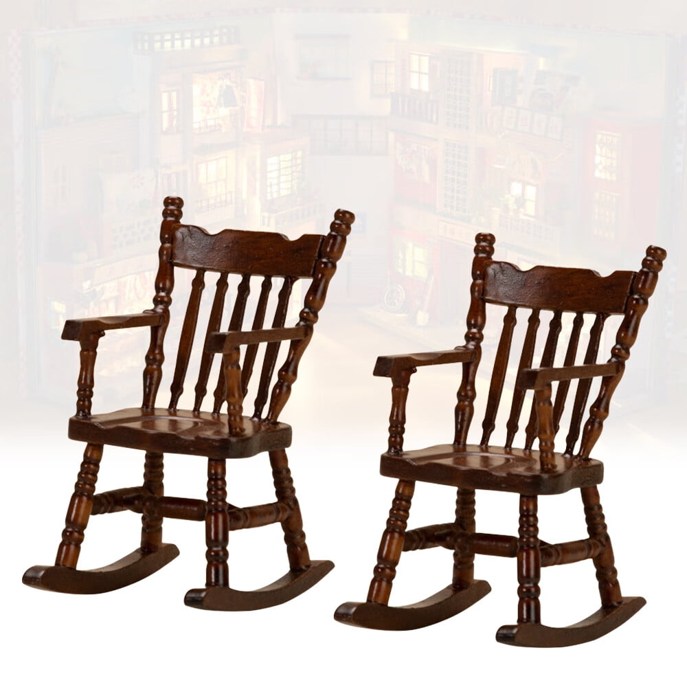 KZLO 1:12 Miniature Rocking Chair, DollHouse Furniture Accessories ...