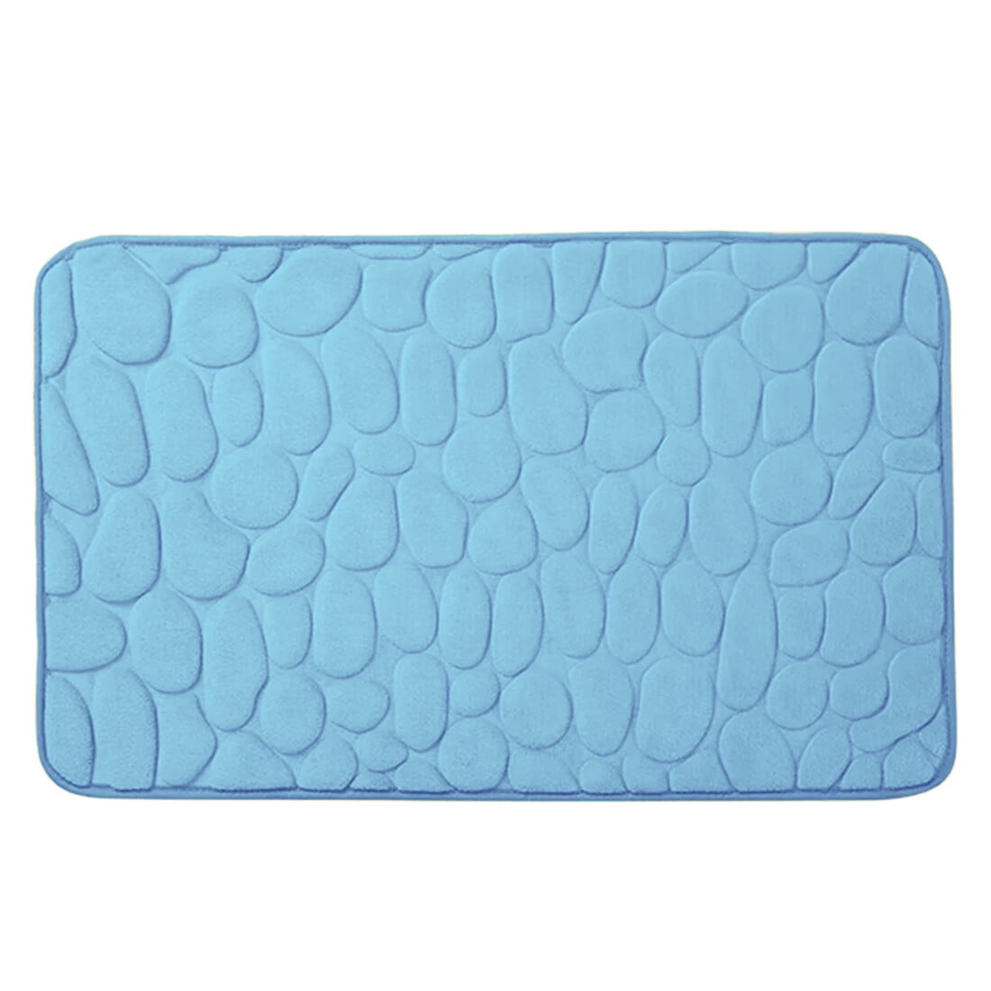 KZLO Blue Cobblestone Bath Mat - Super Absorbent Memory Foam for ...