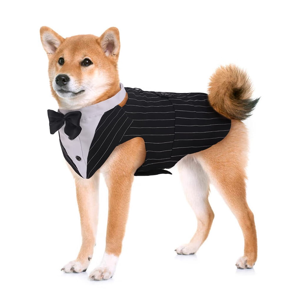 KZLO Dog Tuxedo Suit and Bandana Set, Wedding Party Prince Bow Tie ...