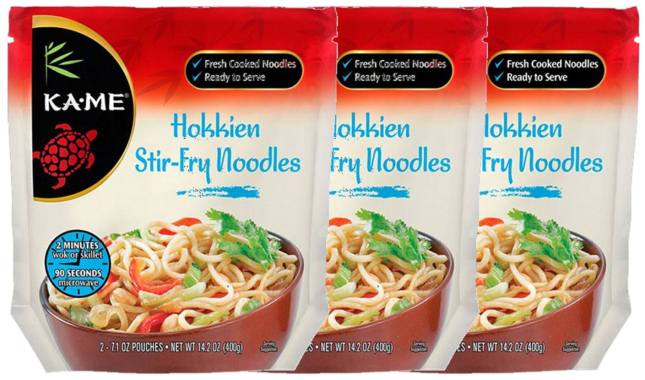 Ka-Me Hokkien Stir Fry Fresh Cooked Noodles, 3-Pack 14.2 oz. Bags ...