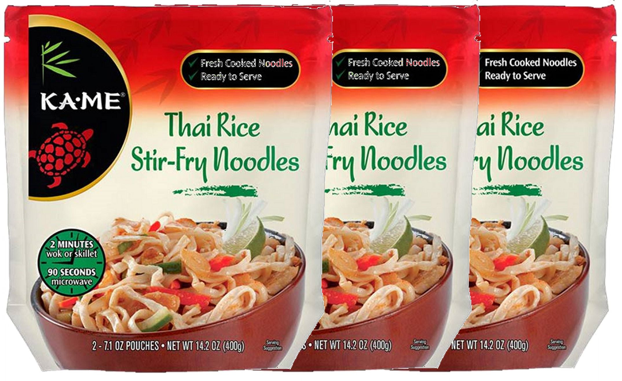Ka-Me Thai Ribbon Stir Fry Fresh Cooked Noodles, 3-Pack 14.2 oz. Bags ...