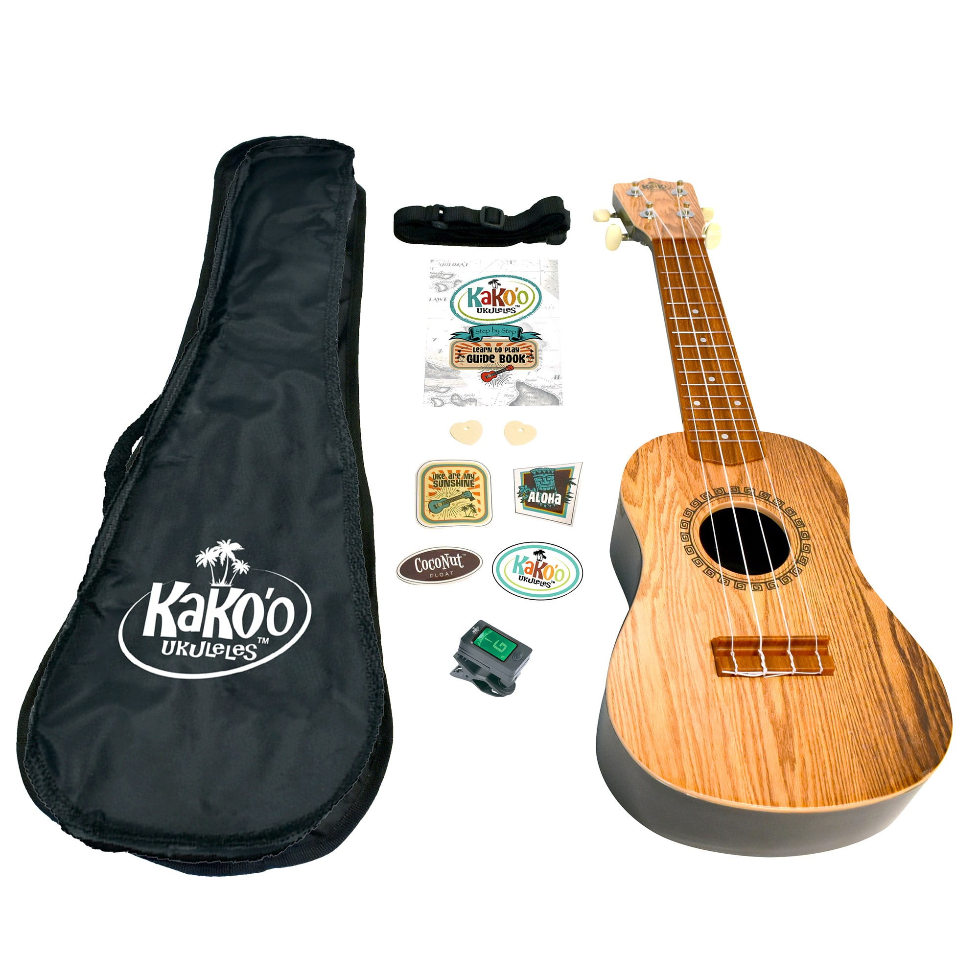 KaKo'o: 21" Professional Soprano Wooden Ukulele Set - Sandalwood - Easy ...