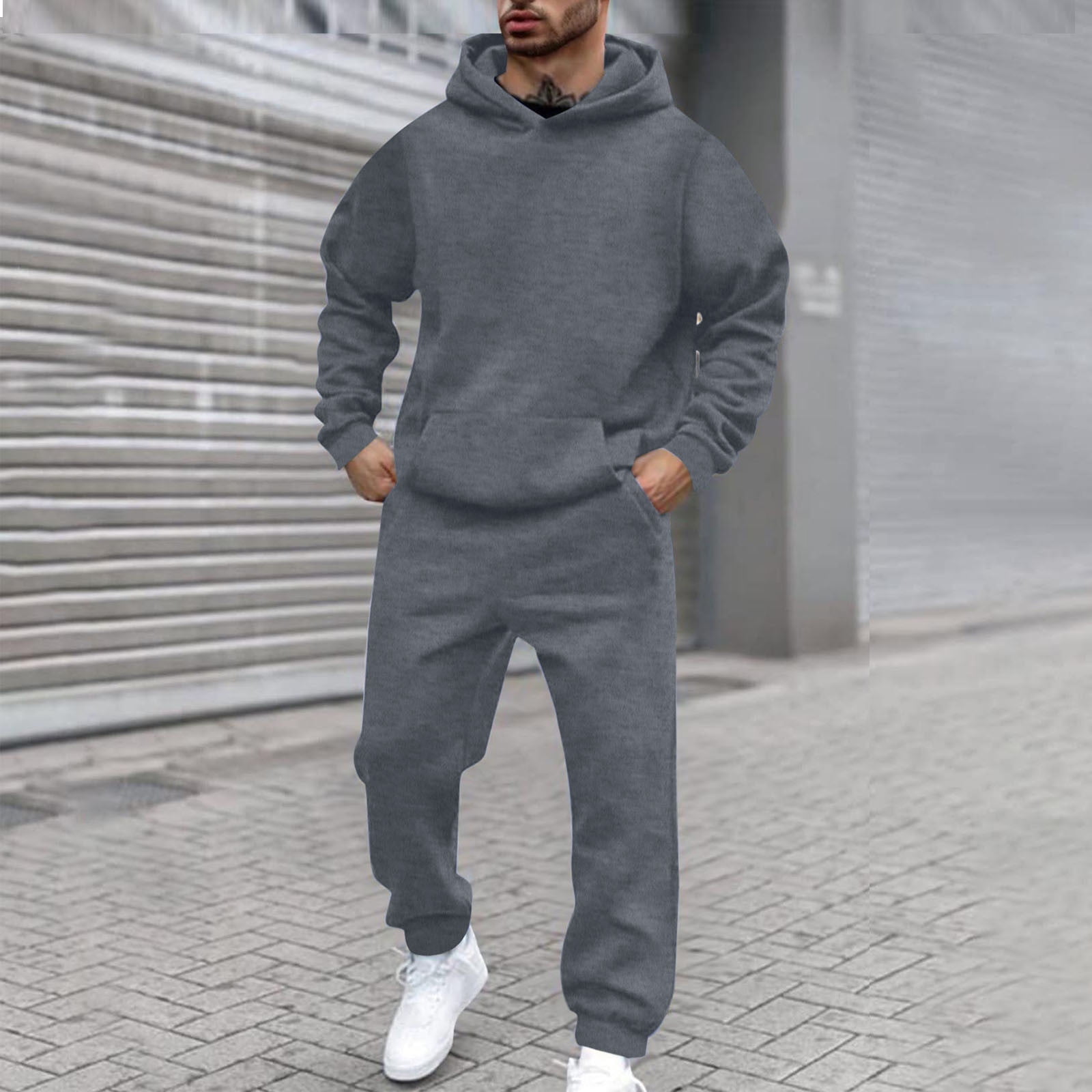 KaLI_Store Men's Tracksuit 2 Piece Set Hoodie Sweatsuits Athletic ...