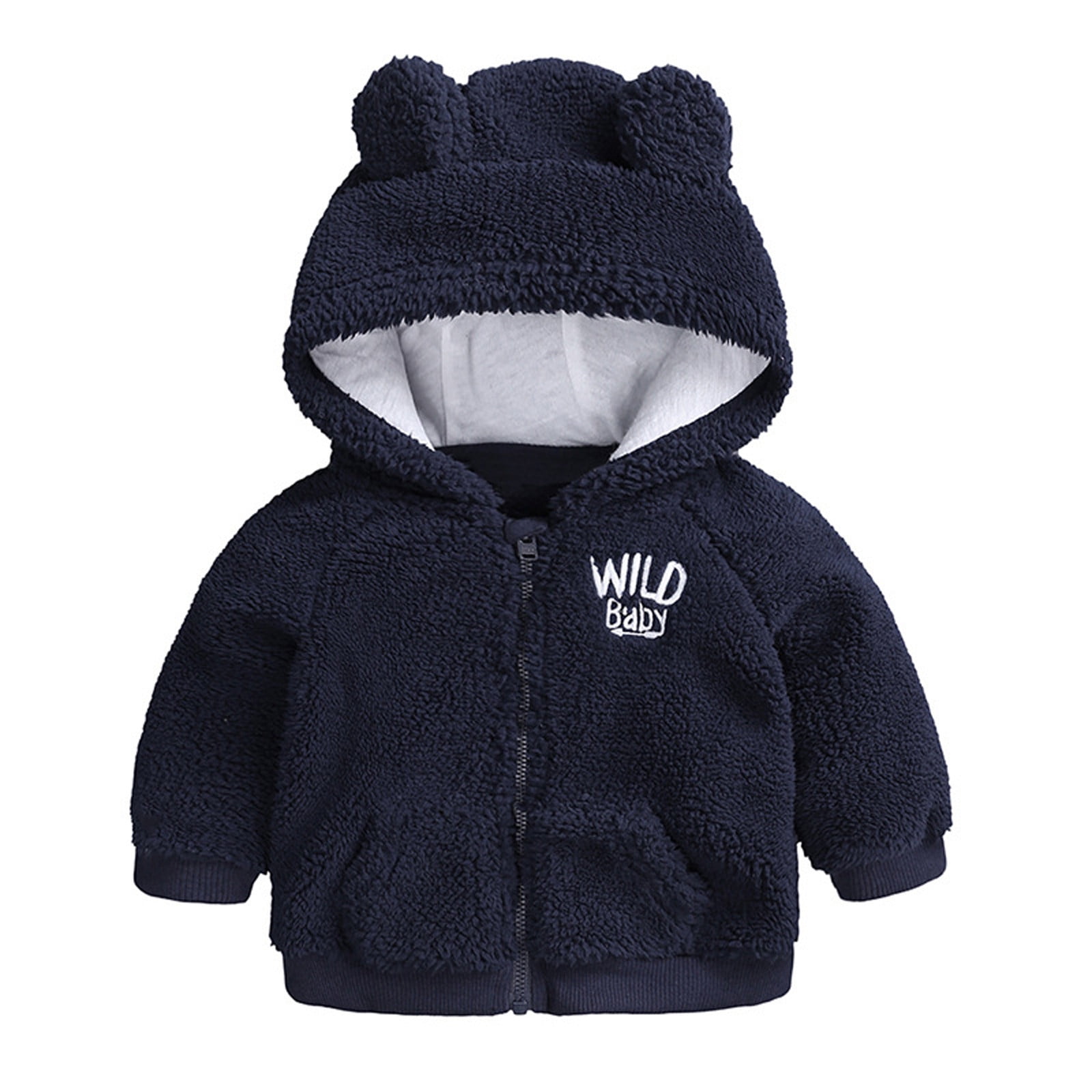 Kali_Store Baby Boy Winter Jacket, Toddler Fleece Hooded Coat, Navy, 0-3 Months - Walmart.com