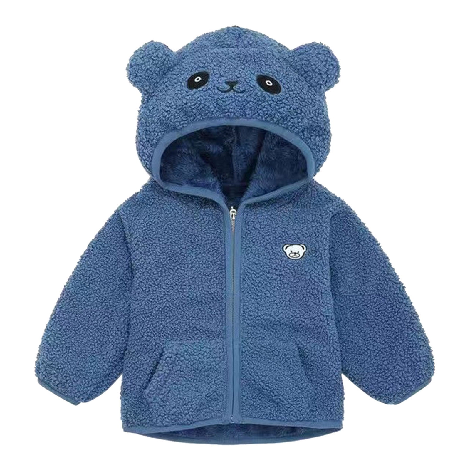 KaLI_store Boy Winter Jacket Winter Boy Warm Hooded Jacket Coat Overcoat Thick Down Coat Blue,3 ...