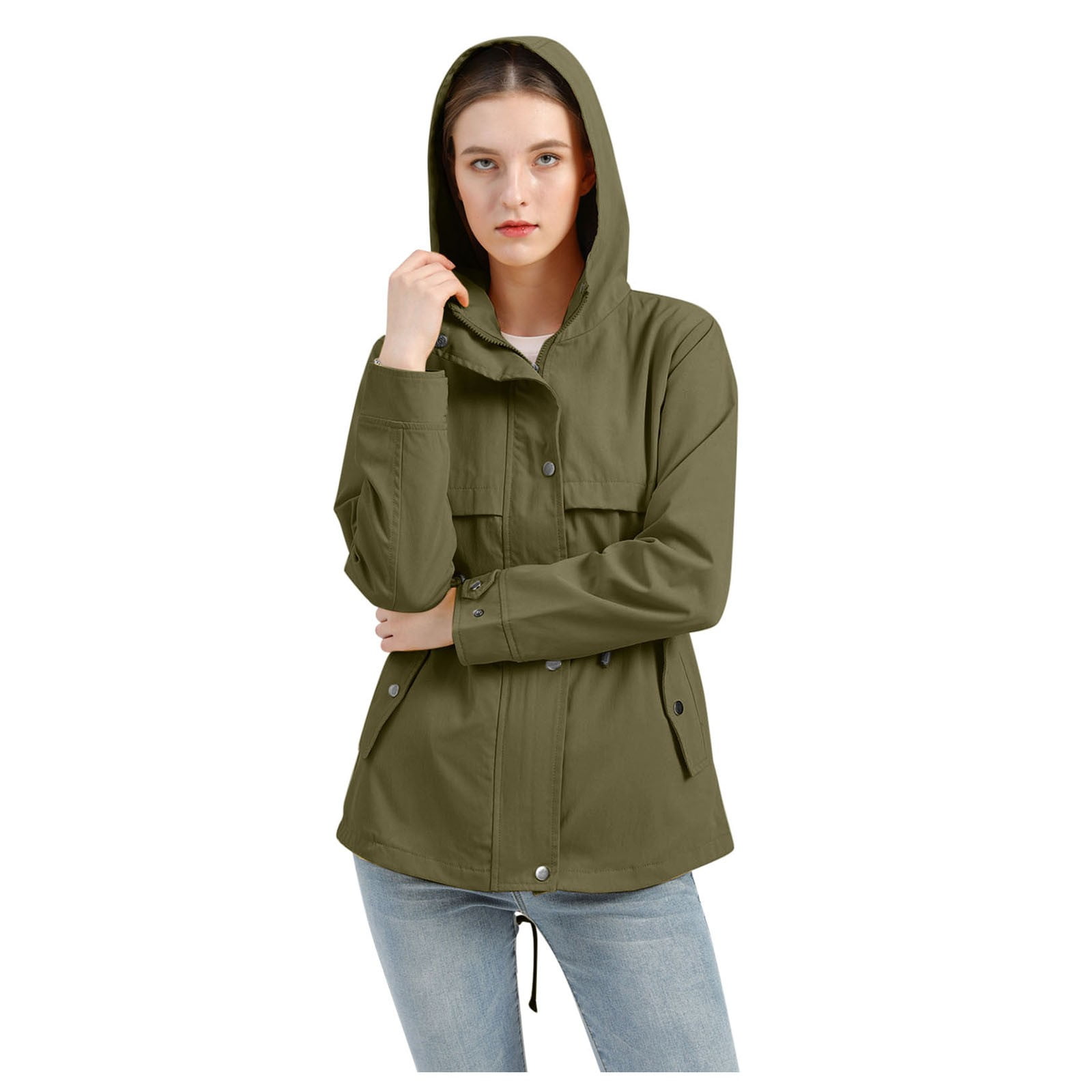 KaLI_store Coats for Women with Pockets Women's Zip Up Jacket ...
