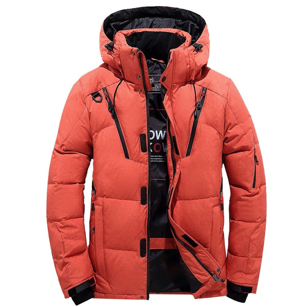 KaLI_store Parka Jacket Men Winter Hooded Zipper Parka Jacket Men ...