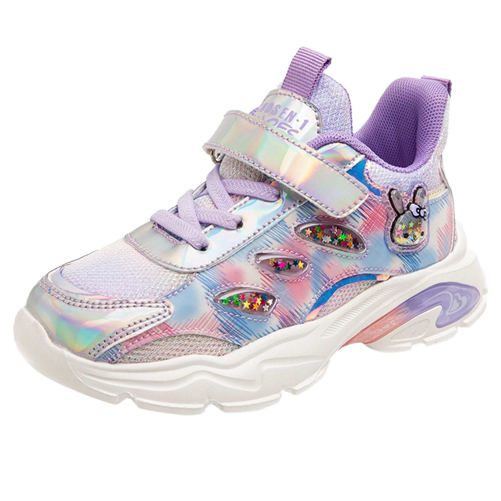 KaLI_store Sneakers for Toddlers Kids Girls Metallic Fashion Sneaker ...