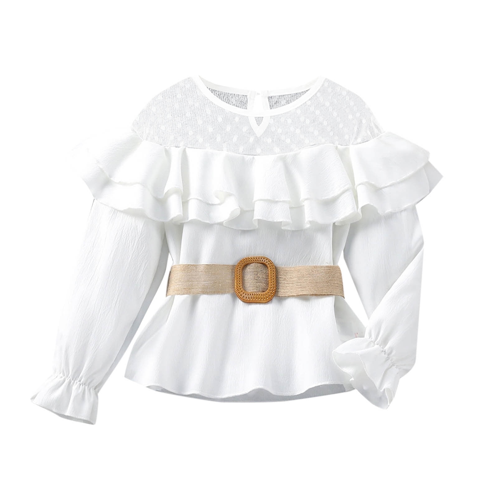 KaLI_store Tops for Teen Girls Girls Long Sleeve Basic Tee Kids Tunic ...