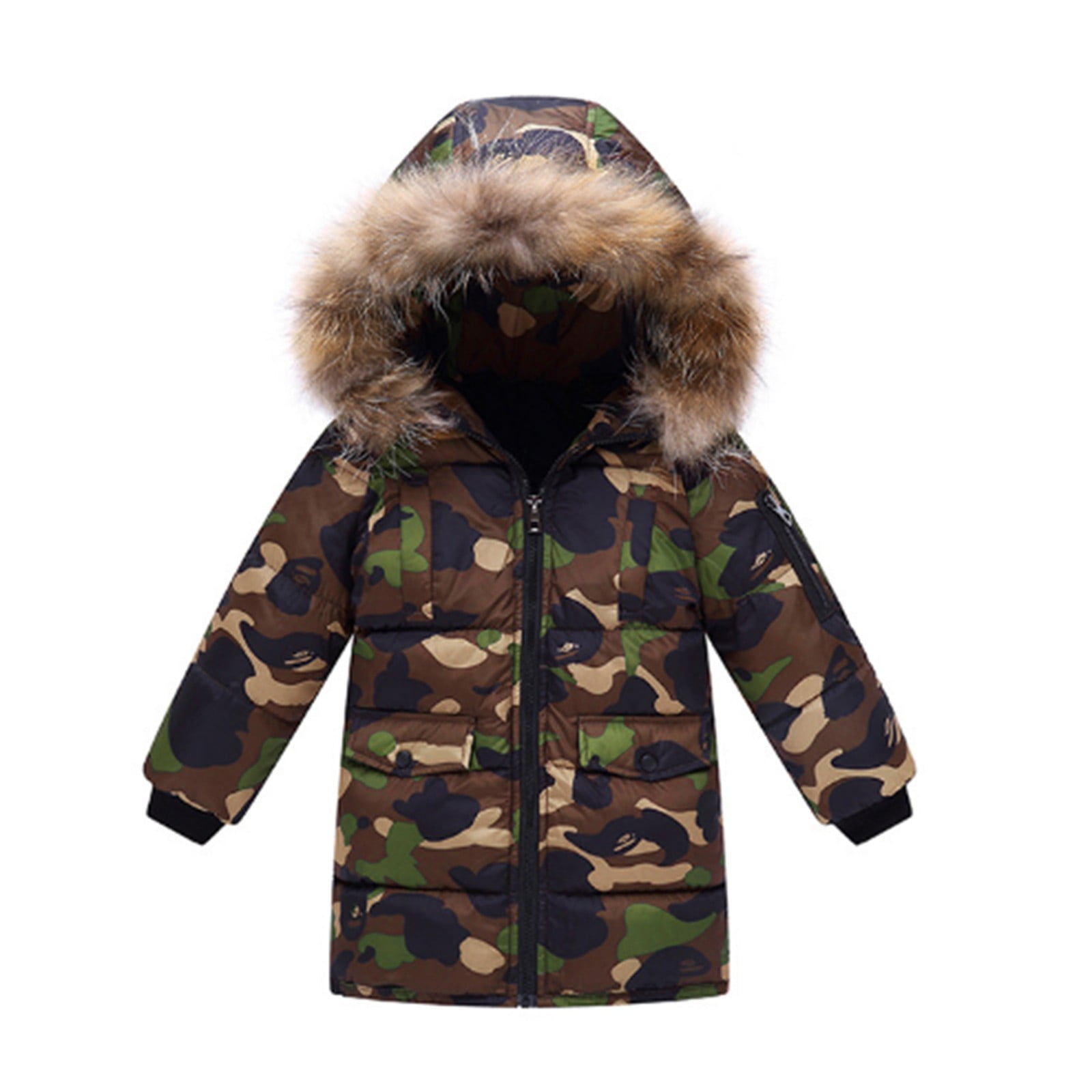 KaLI_store Winter Jacket for Boys Kids Boy Girl OutWear Coat Winter Warm Hooded Puffer ...