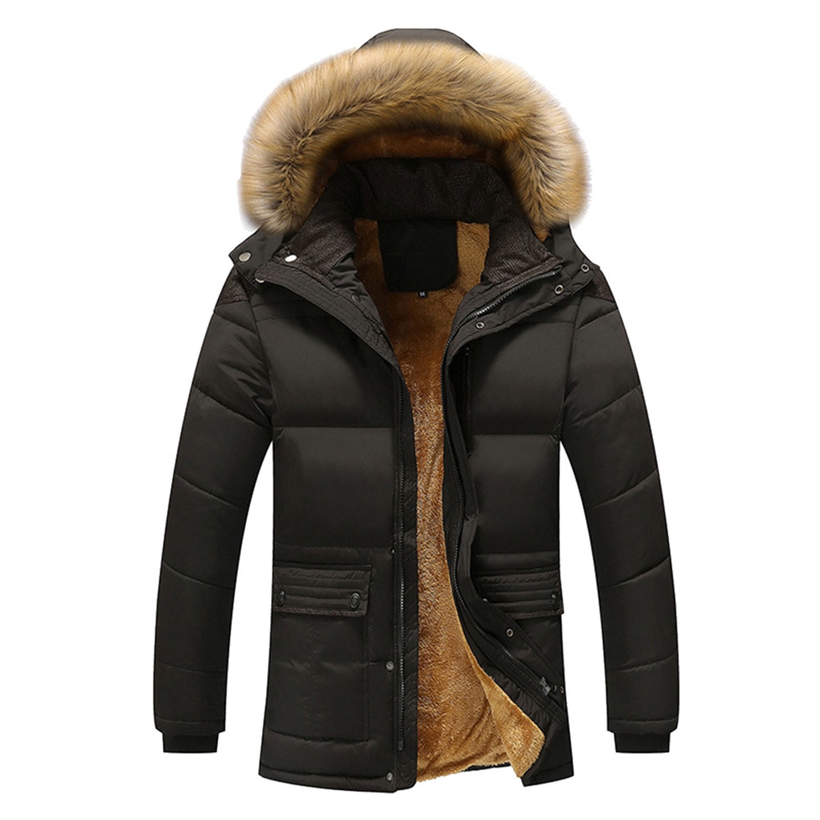 KaLI_store Winter Parka Men Loose Fit Button Jacket Coats For Men ...