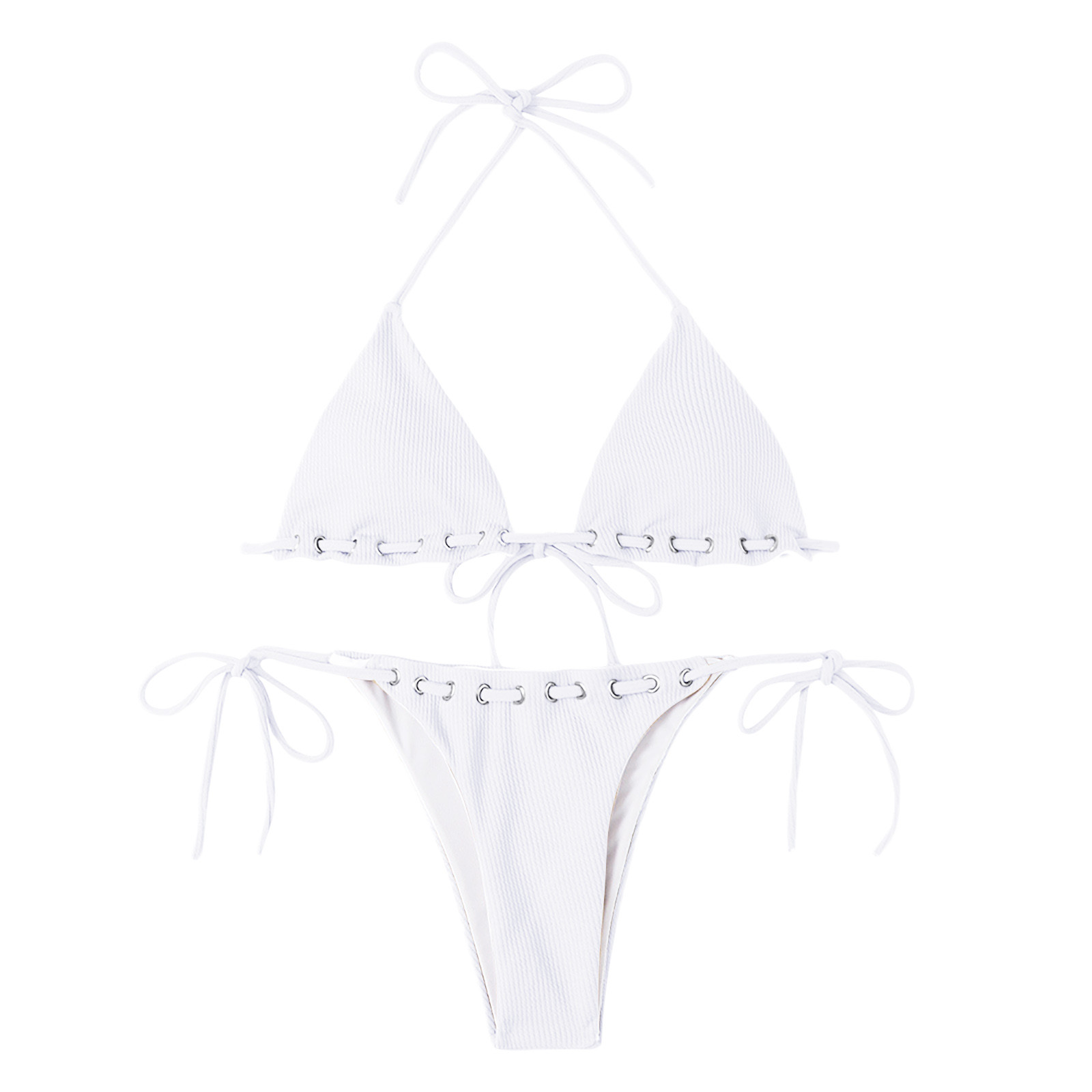 KaLI_store Womens Bikini Swimsuits Women's Retro Ruched Ruffle High ...