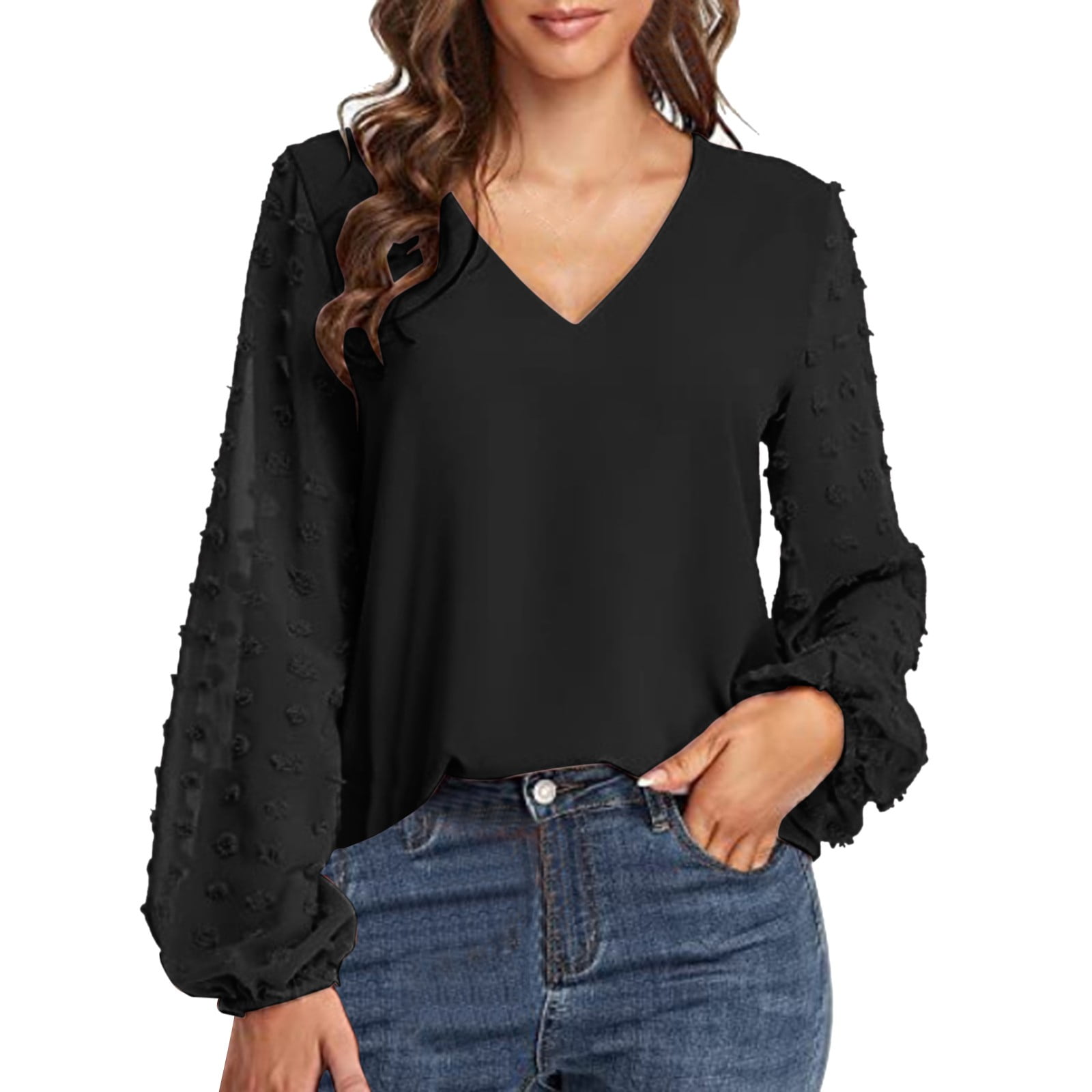 KaLI_store Womens Blouses And Tops Dressy Oversized Button Down Shirts ...