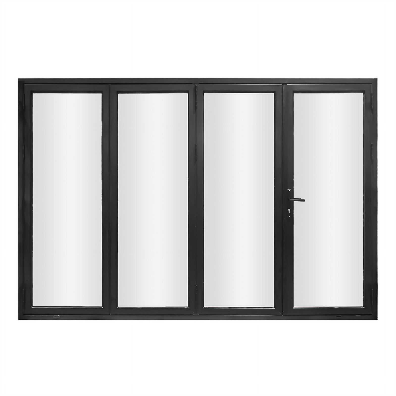 KaMic 120" x 80" 4 Panels Alumnium Folding Door In Black, One Door ...