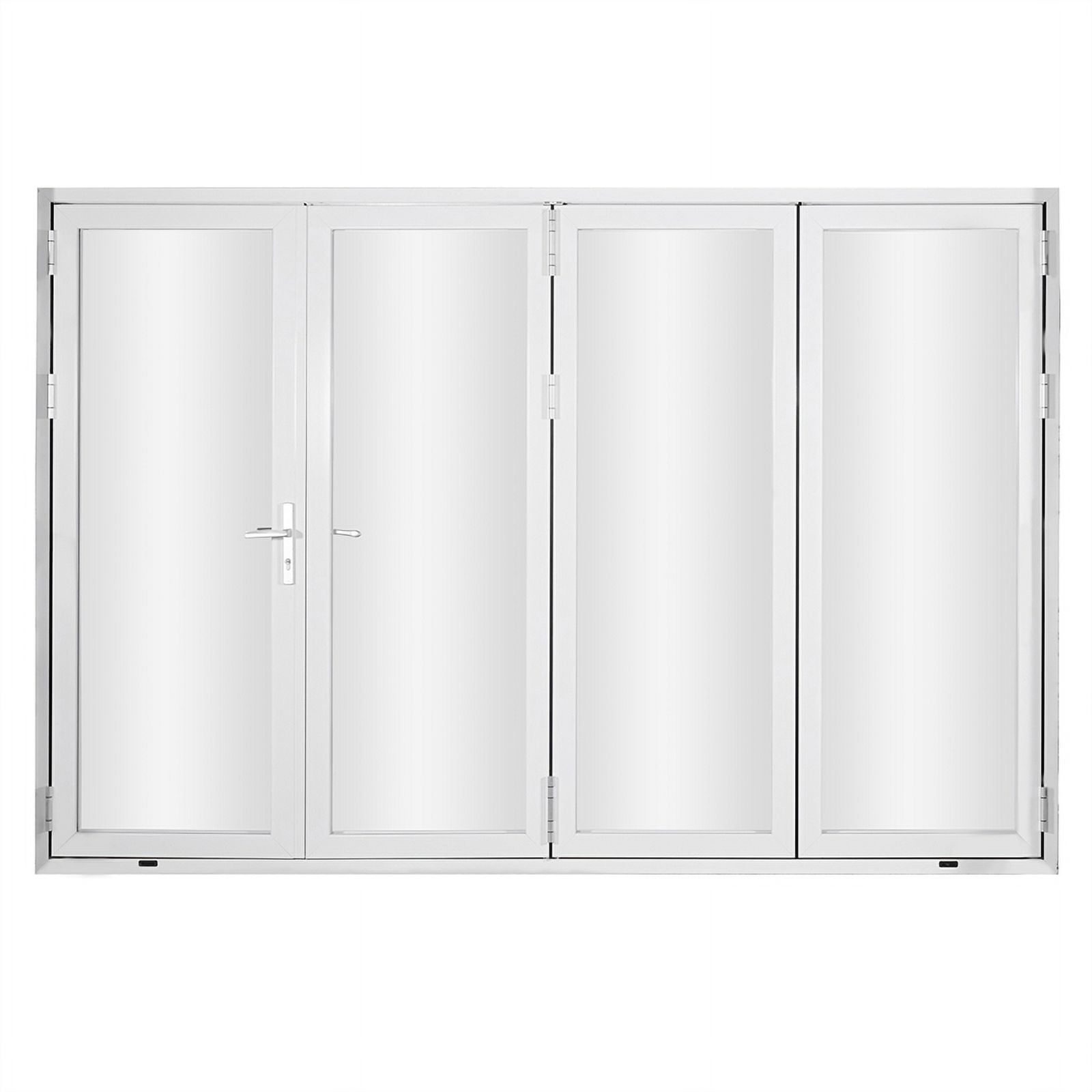 KaMic 120" x 80" 4 Panels Alumnium Folding Door In White, One Door ...