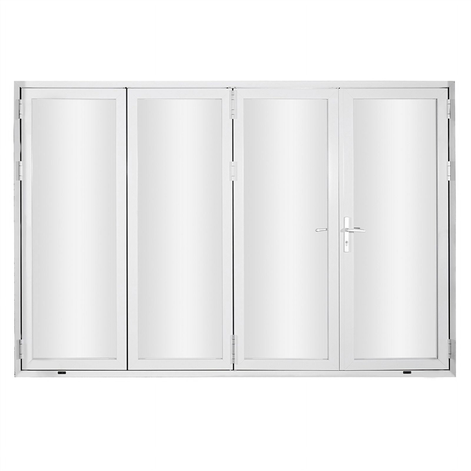 KaMic 120" x 80" 4 Panels Alumnium Folding Door In White, One Door ...