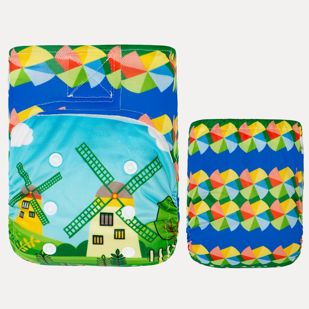 KaWaii Baby Windmill Little Green Baby Bamboo Pocket Cloth Diaper with ...