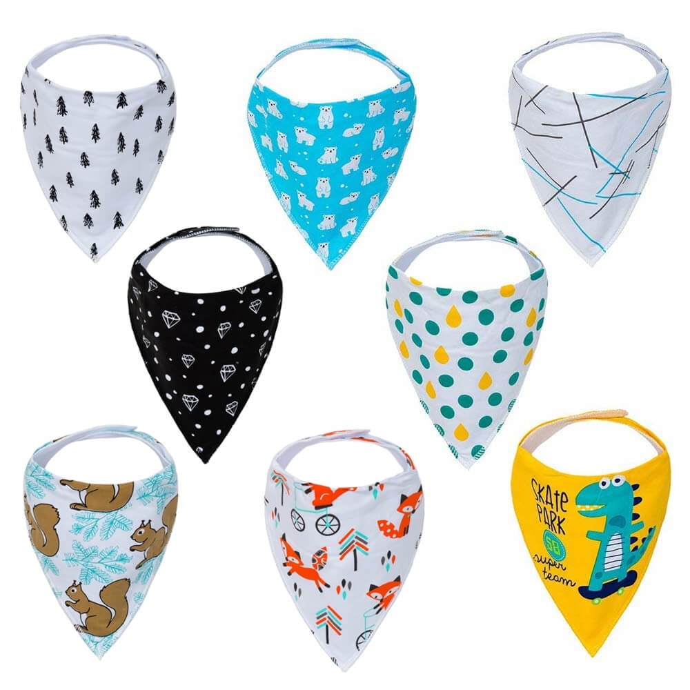 KaWaii Baby Stylish Bandana Bib Scarf Burp Cloth for Teething Drooling ...