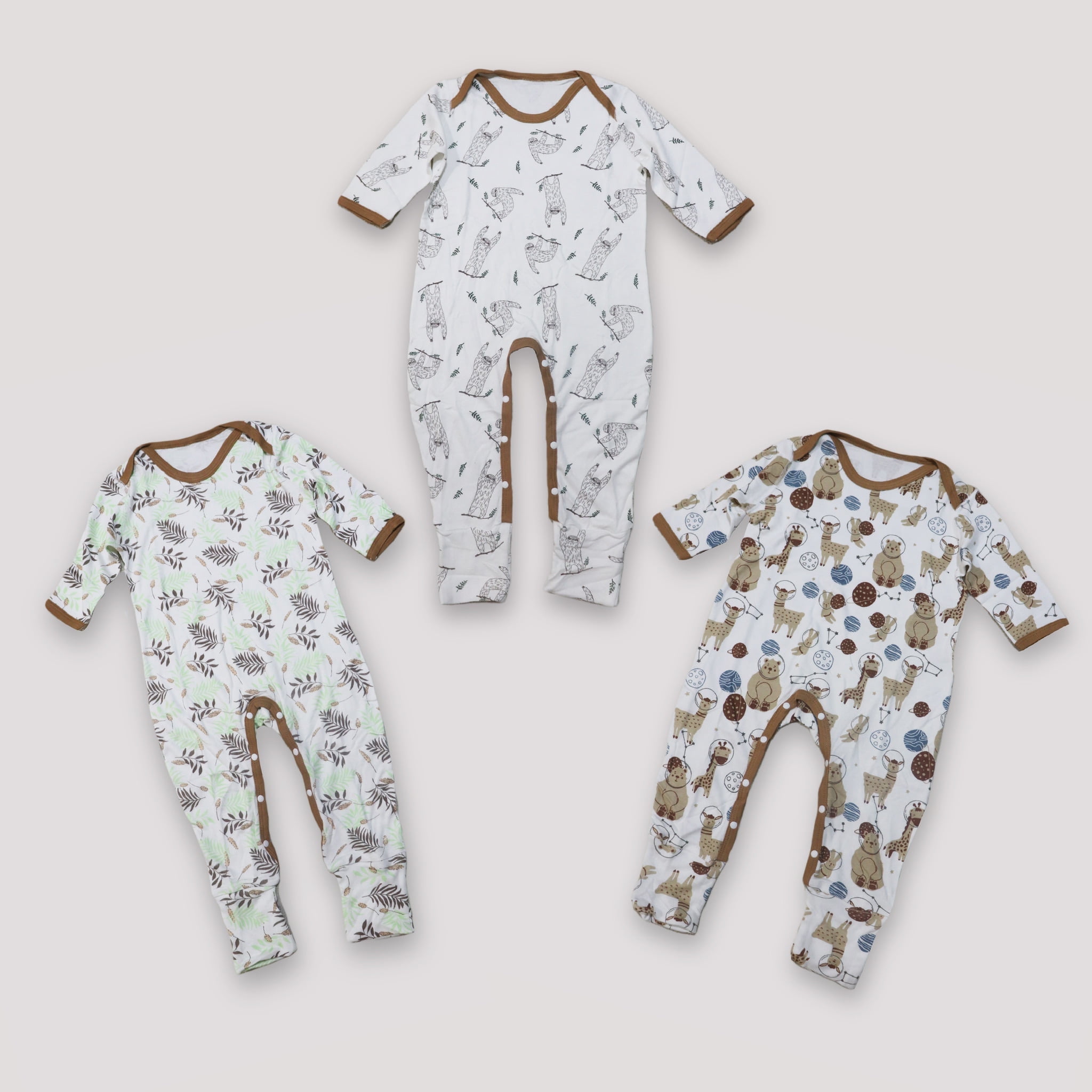 KaWaii Baby Unisex Bamboo & Organic Cotton Bodysuit, Envelope Neck Snap ...