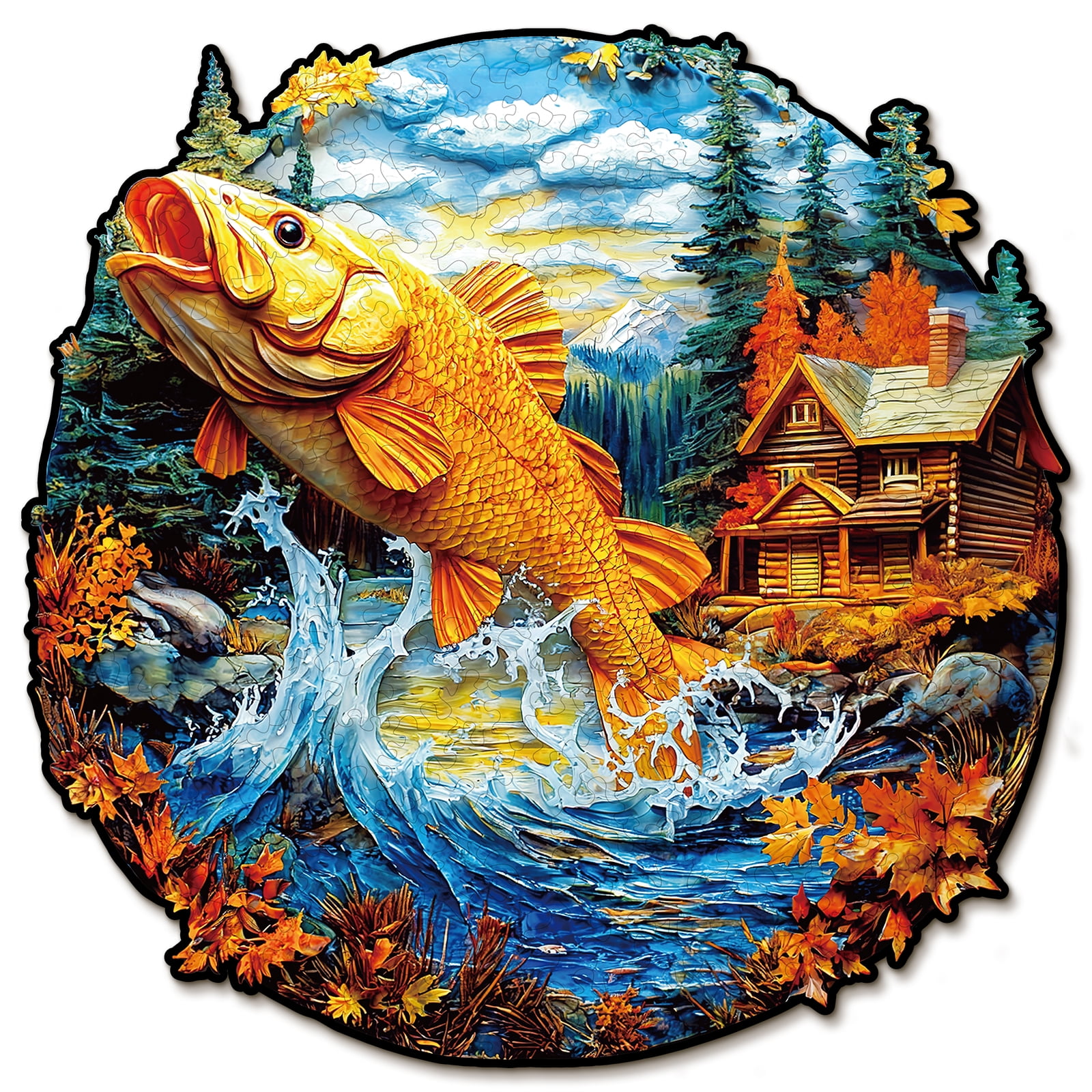 Kaayee Wooden Jigsaw Puzzles 3D Country Cottage Puzzle for Adults and ...
