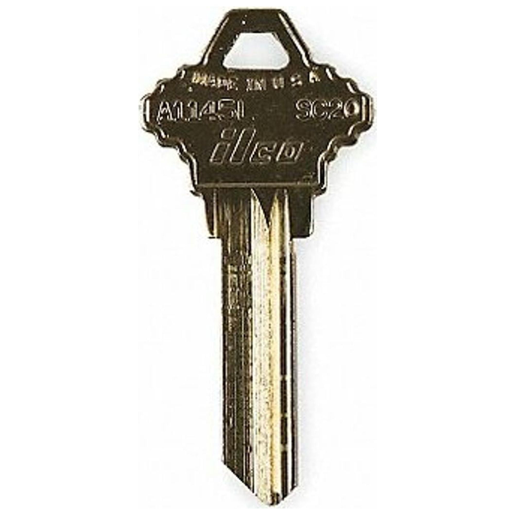 Kaba Ilco Key Blank,Brass,Schlage Lock,PK10 A1145L-SC20 - Walmart.com