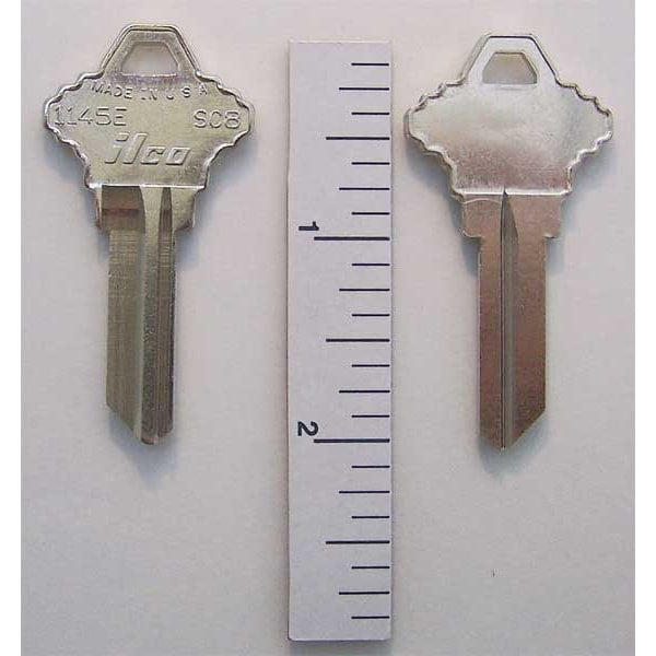 Kaba Ilco Key Blank, SC8,Brass, PK10 1145E-SC8 - Walmart.com