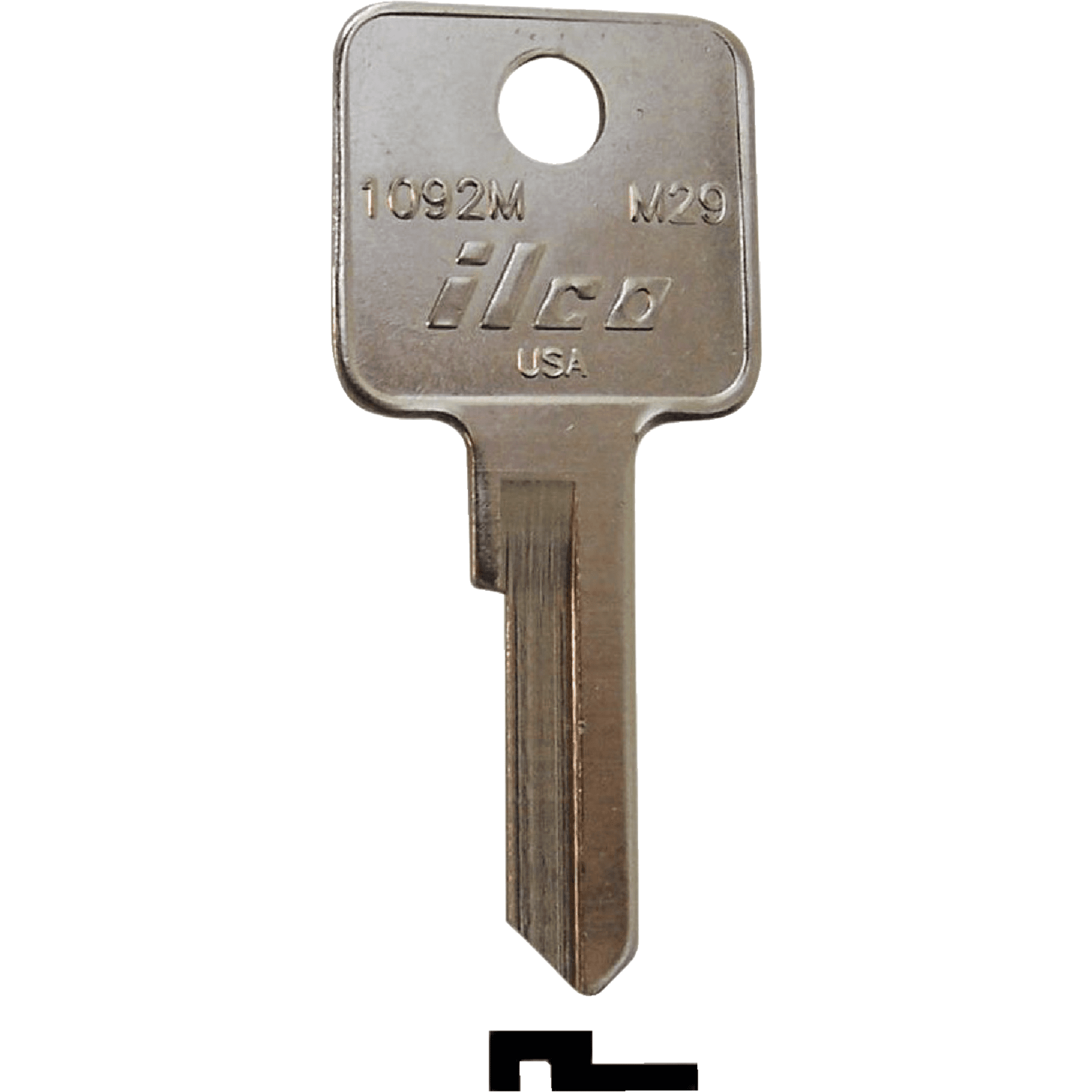 Kaba Ilco Key Blank, Type 1092M-M29,Brass, PK10 1092M-M29 - Walmart.com