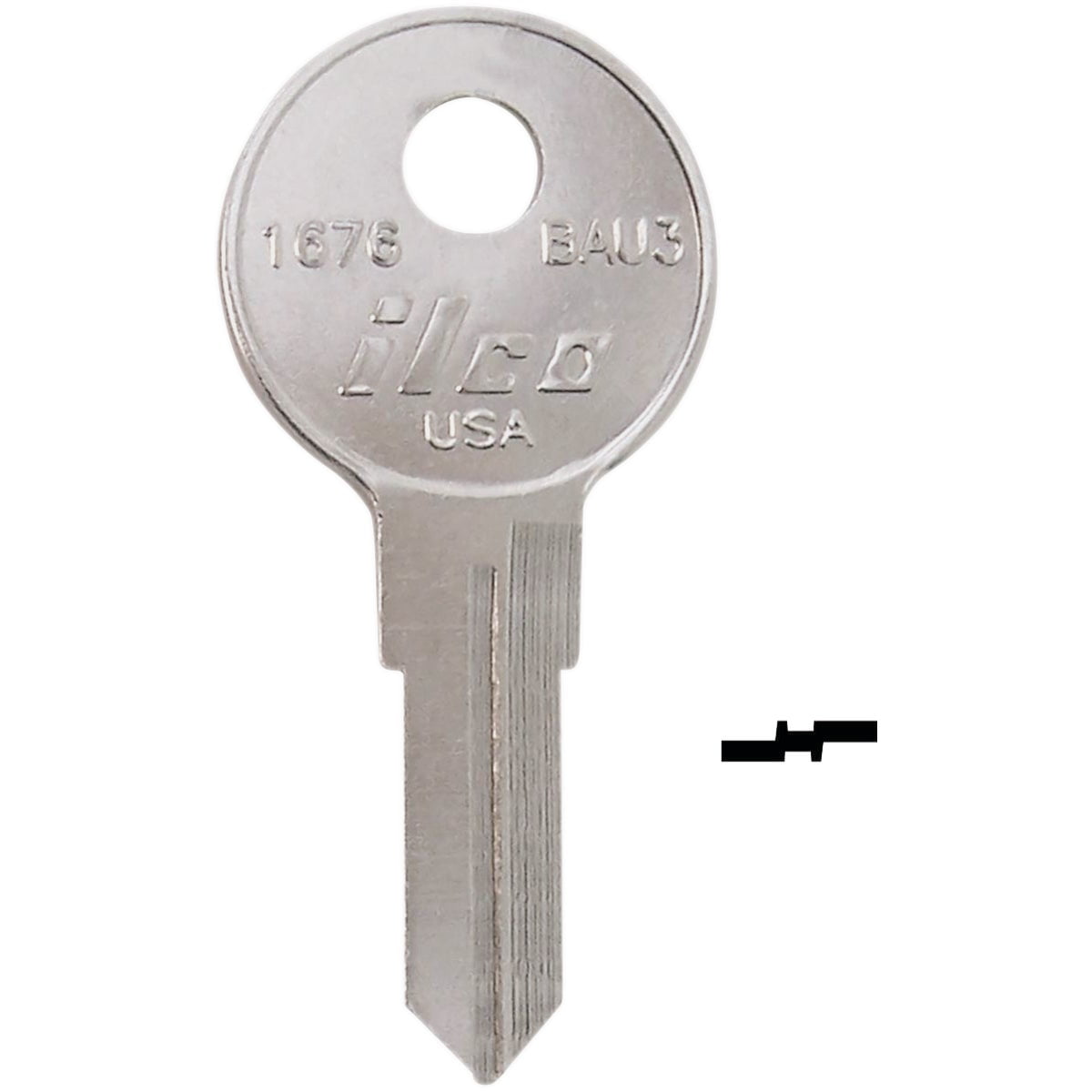 Kaba Ilco Key Blank, Brass, 1676-BAU3, PK10 1676-BAU3 - Walmart.com