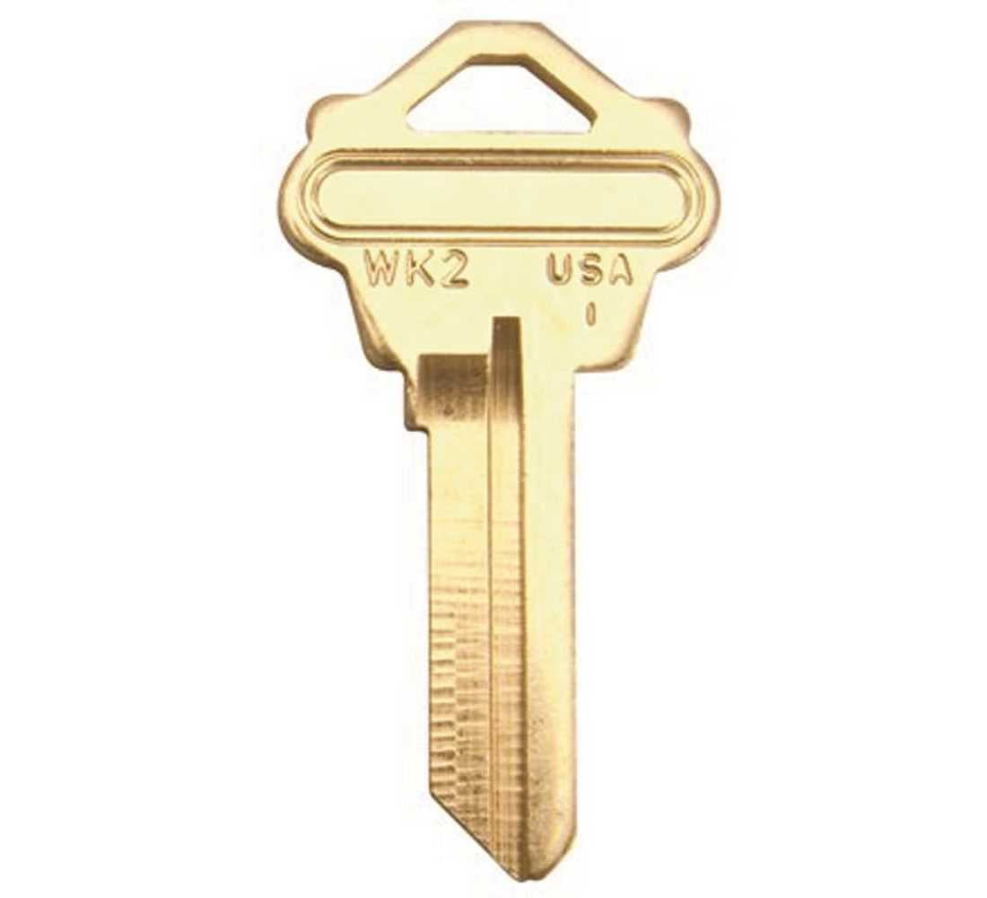Kaba Ilco WK2-BR Blank Key Gold - pack of 50 - Walmart.com