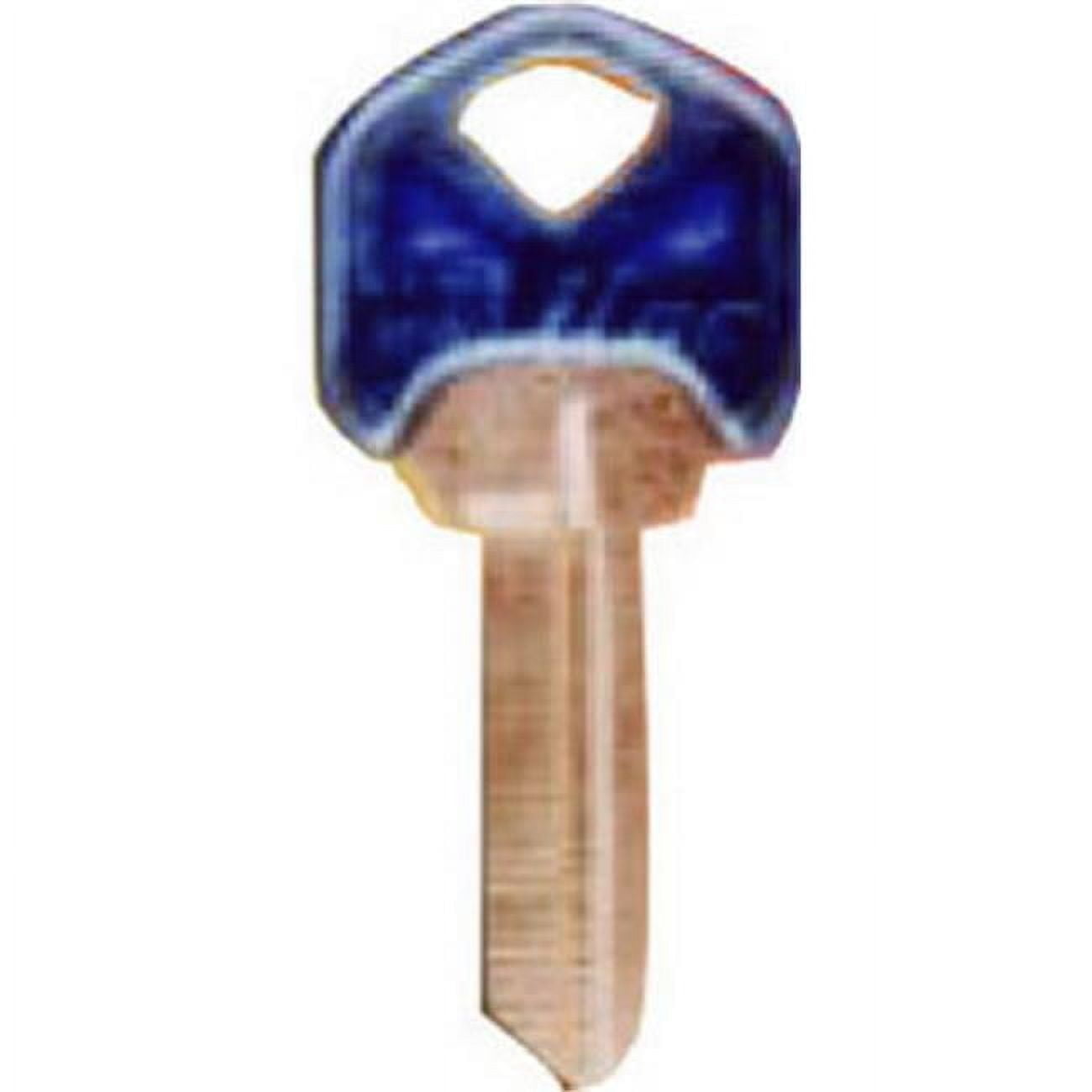 Kaba KW1-PC-AQUA 0.96 x 0.16 in. Aqua Cool Plastic Head Key Blank- Pack ...