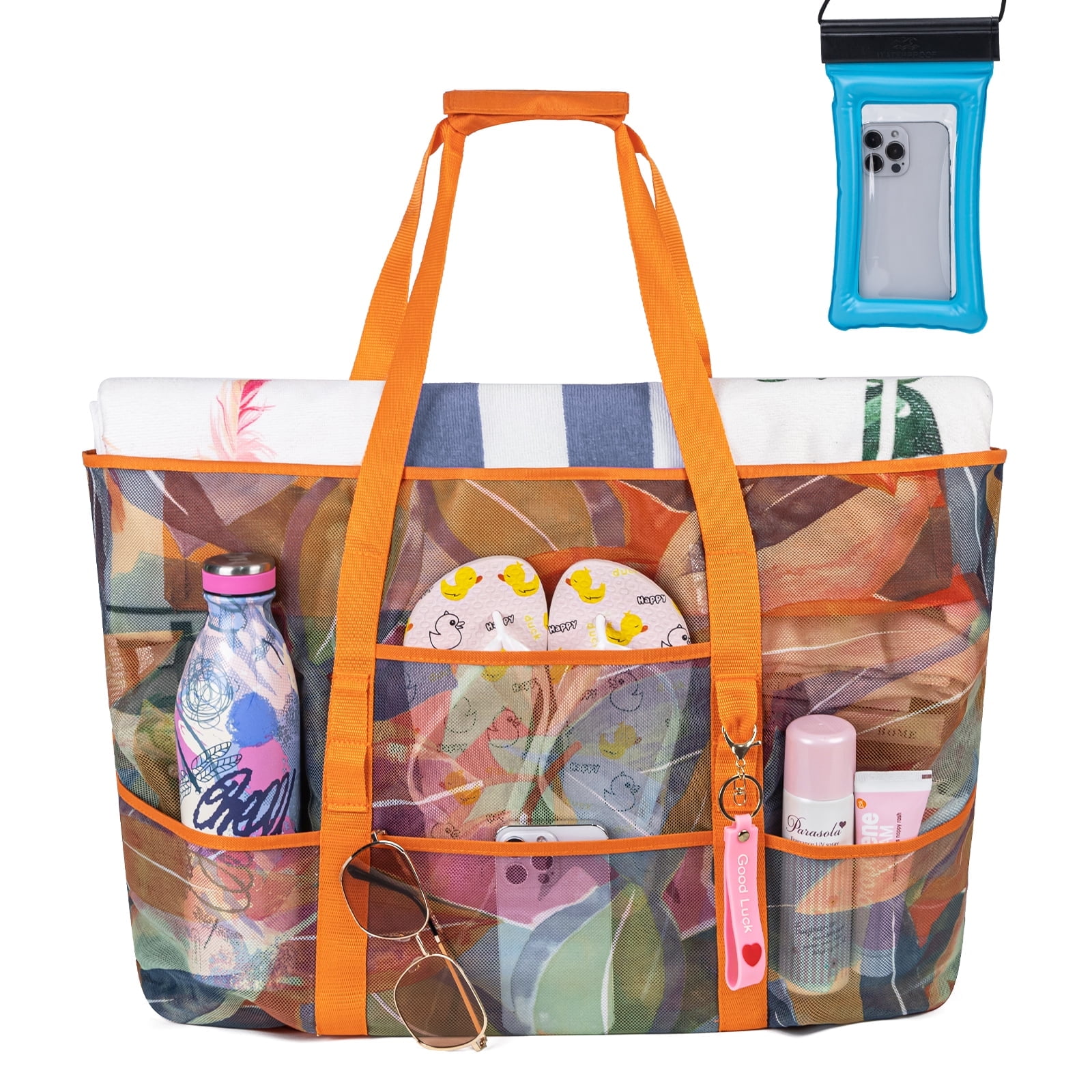 Kabaqoo Beach Bag Extra Large for Women, Travel Weekender Bag with ...