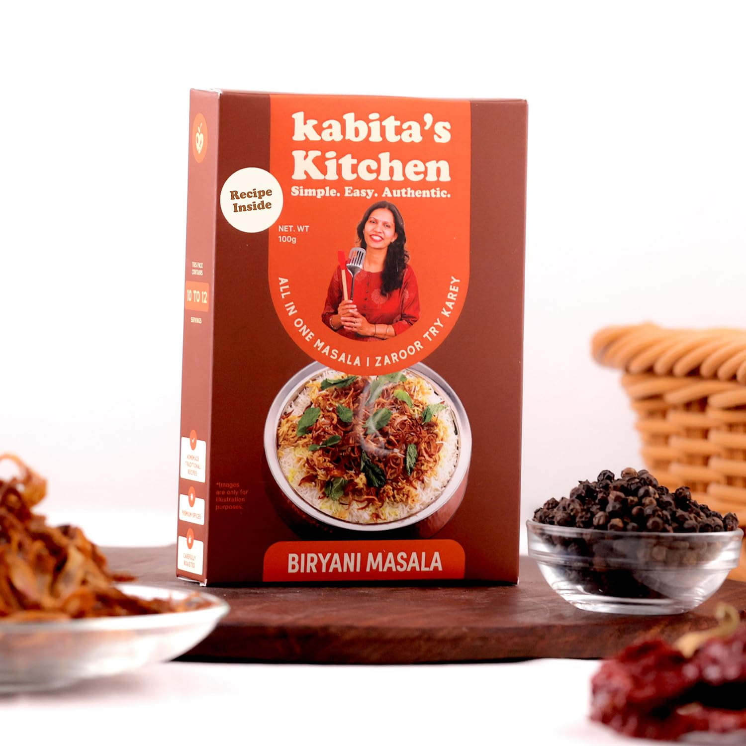 Kabita’s Kitchen Biryani Masala | 100g | H2FSD100% Vegetarian Biryani Masala | Premium Indian ...