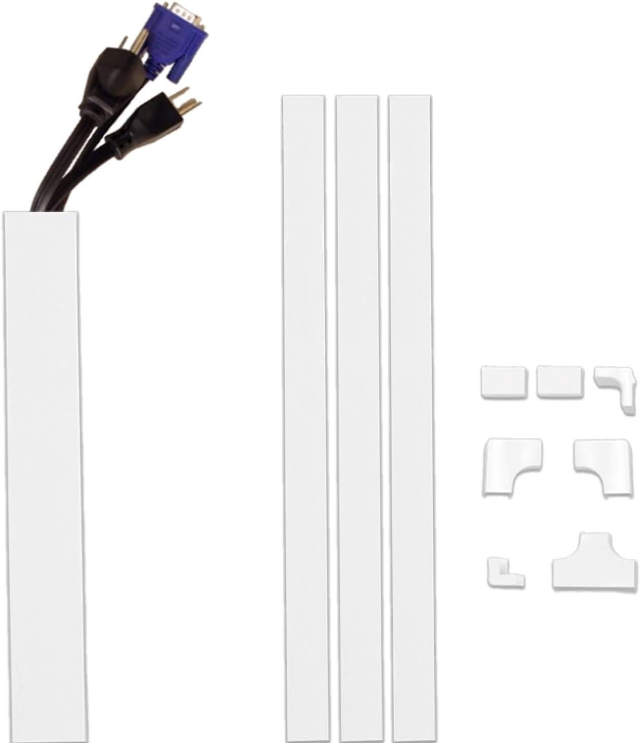 Kable Kontrol TV Wall Cord Cover Cable Raceway - 10 Piece Kit - 1.25" W ...