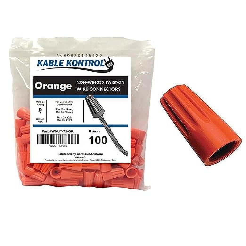 Kable Kontrol Twist on Electrical Wire Connectors - Non - Winged - Fits ...