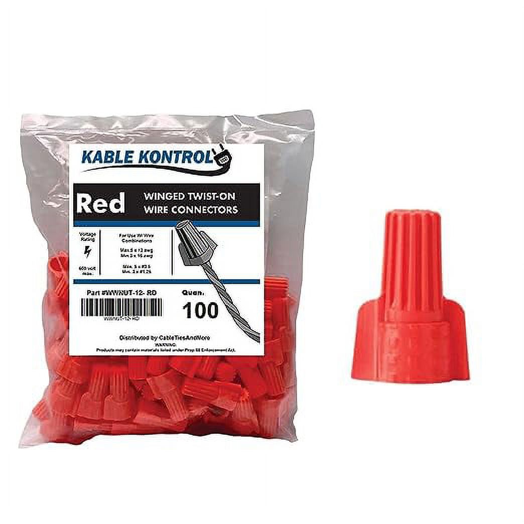 Kable Kontrol Twist on Electrical Wire Connectors - Winged - Fits Wire ...