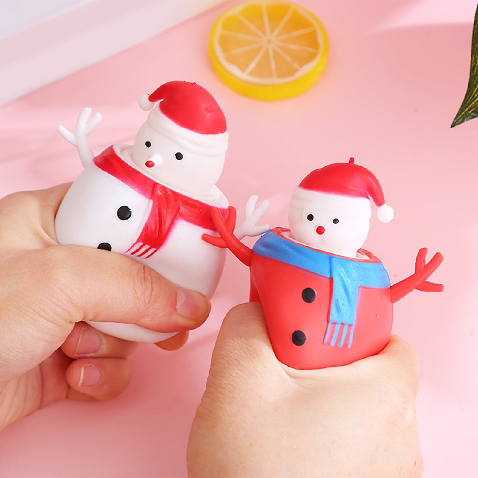 Kabnic 2PC Christmas Kids Toy, Snowman Squishy Stress Relief, Resilient ...