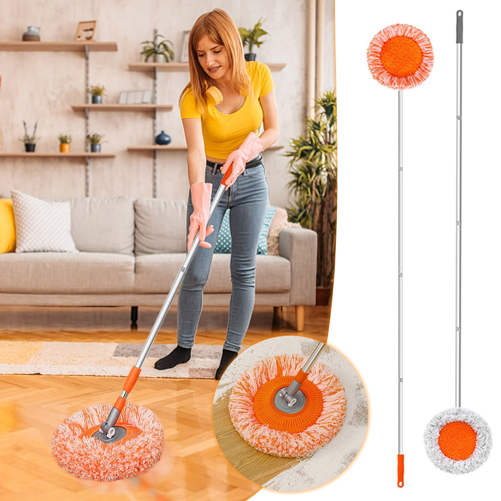Kabnic 360° Rotatable Adjustable Cleaning Mop, Extendable Spin Mop for ...
