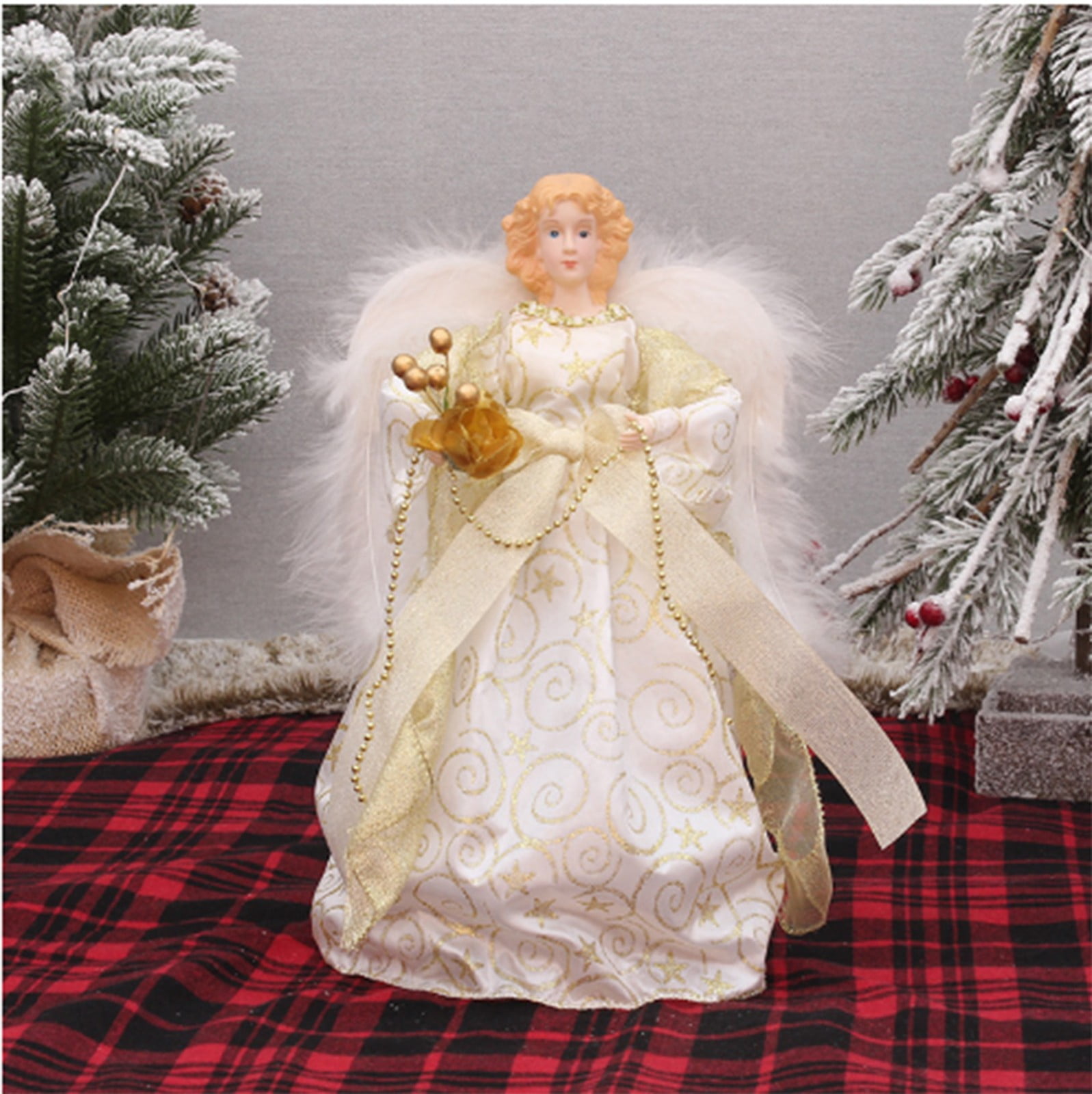 Kabnic Christmas Angel Tree Topper, 2025 New Standing Angel Christmas ...